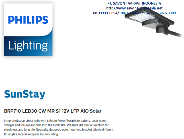 PHILIPS - BRP710 LED30 CW MR S1 12V LFP AIO Solar | DISTRIBUTOR RESMI ...