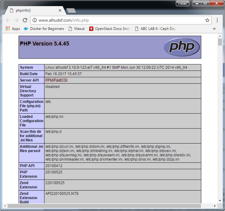 Lab 8.17 Konfigurasi PHP-FPM pada Nginx di Centos 7 Lab 8.17 Konfigurasi PHP-FPM pada Nginx di Centos 7