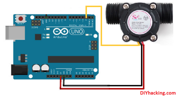 Water Flow Sensor With Arduino
