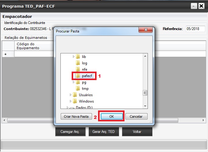 Suporte LF Sistemas: Gerar arquivo TED PAF ECF