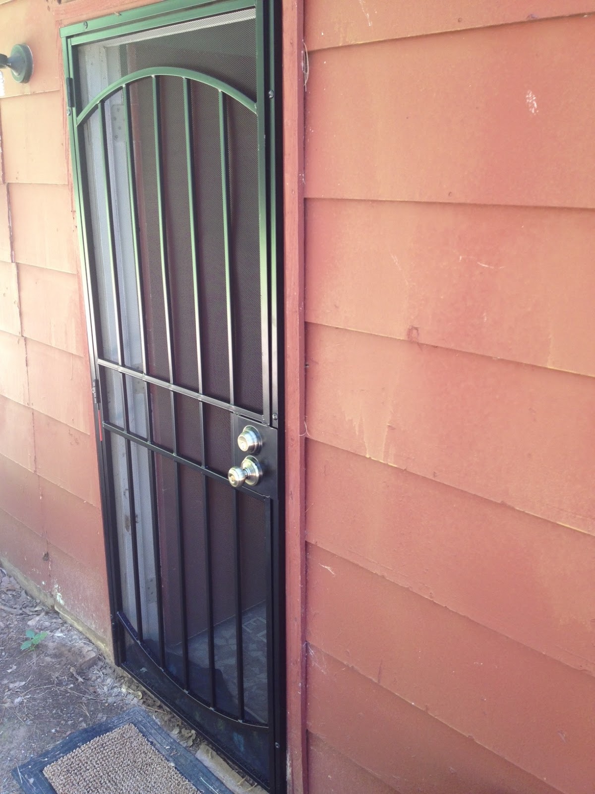 home spun: Security doors front and back.