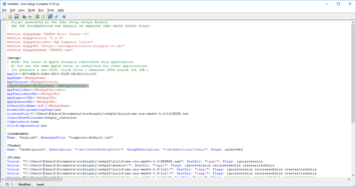 Using inno to package your Python application