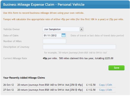 Tempo - Online Accounting. Real Support.: New mileage expense claim ...