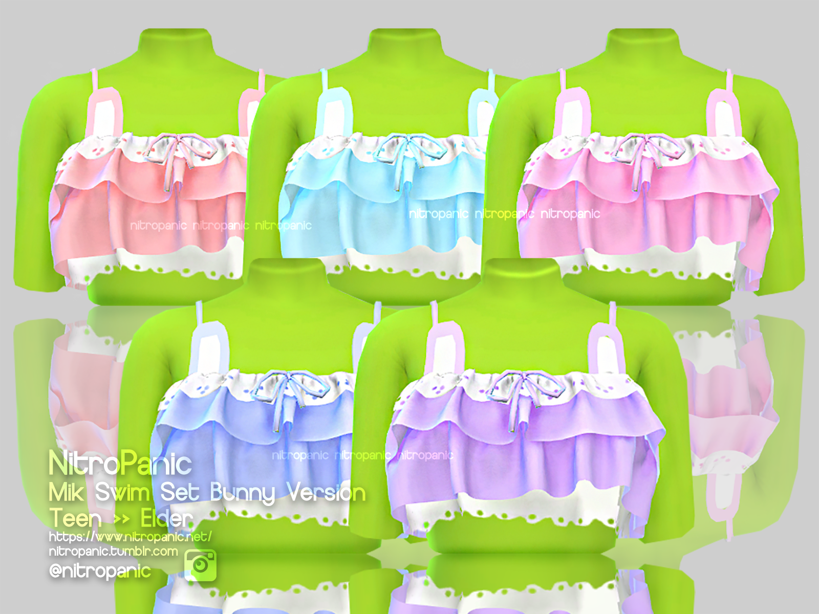 Mik Swim Set & Bunny Version for The Sims 4