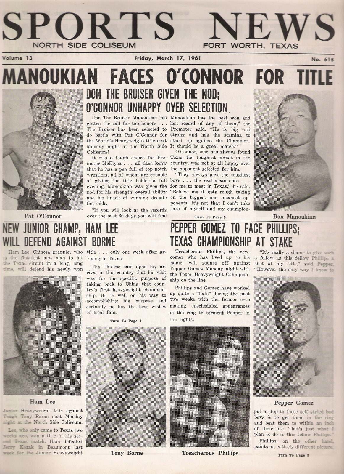 World Class Memories: RESULTS: 1961