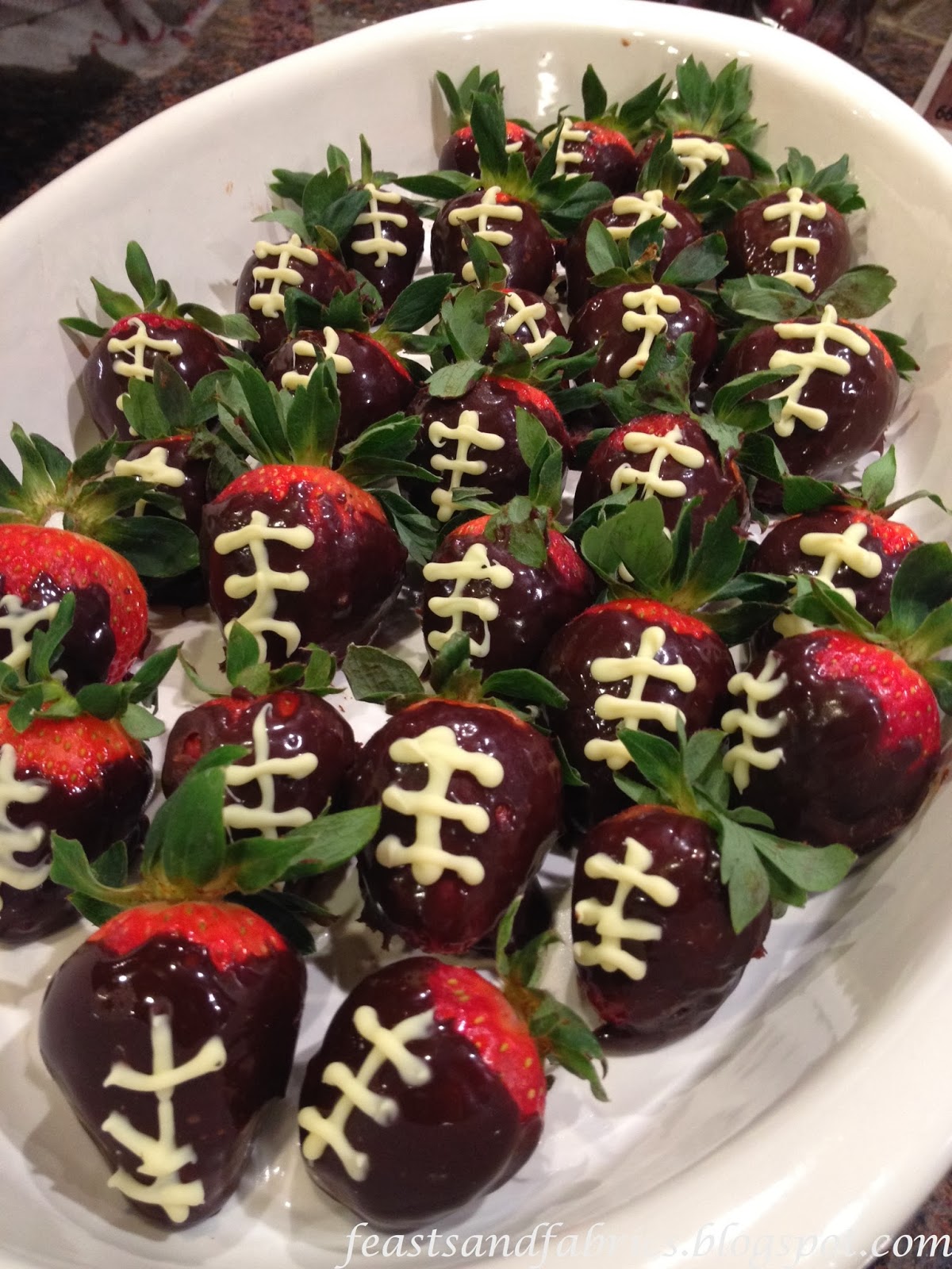 Feasts and Fabrics: Chocolate Covered Strawberries for your Sports Fan