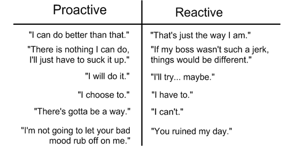 7 Habits : Habit 1: Be proactive