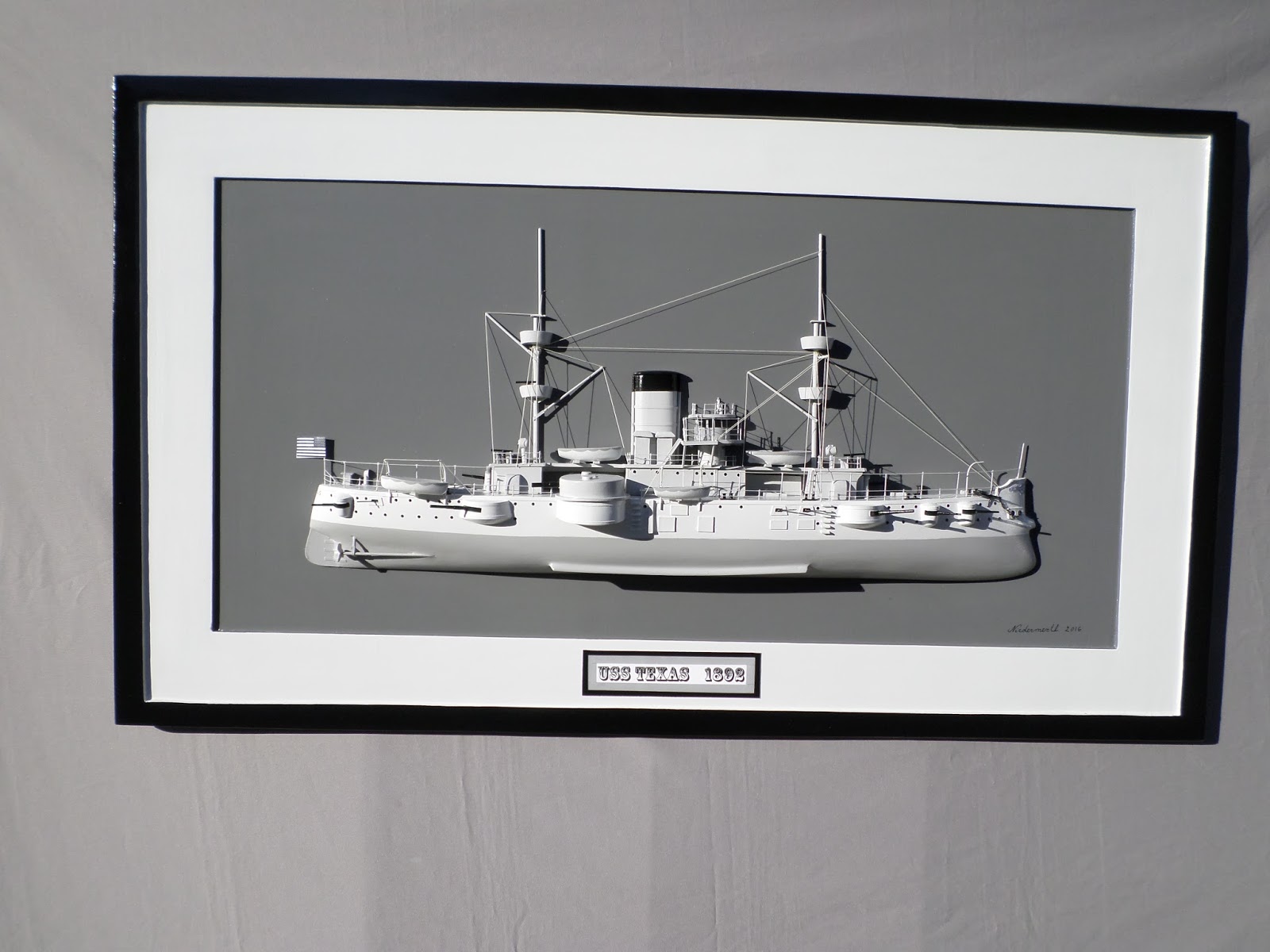 Niedermertl's Boats: New Design: USS Texas (Half Body, Grey scale)