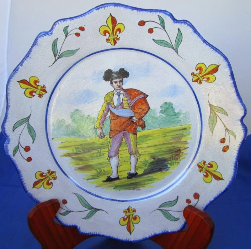 Plate with the Basque Bull Fighter, circa 1900 - SOLD