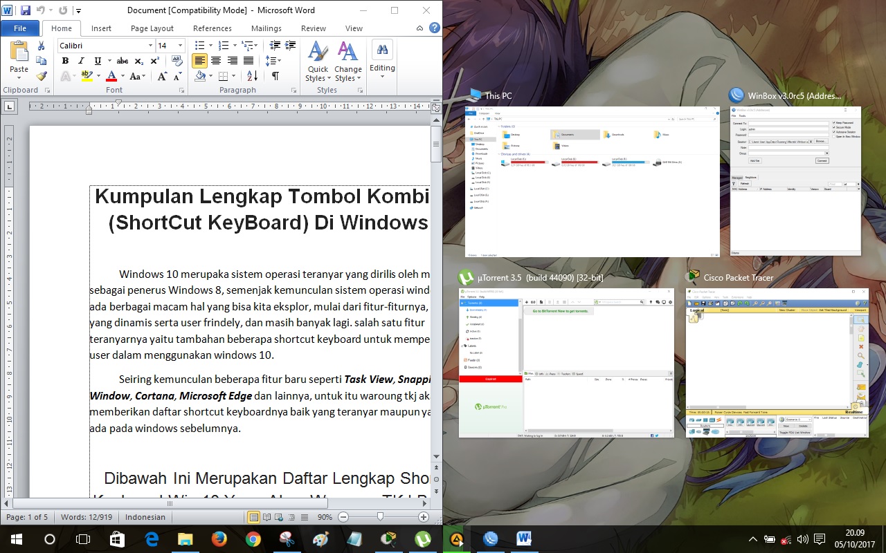 Kumpulan Lengkap Tombol Kombinasi (ShortCut KeyBoard) Di Windows 10
