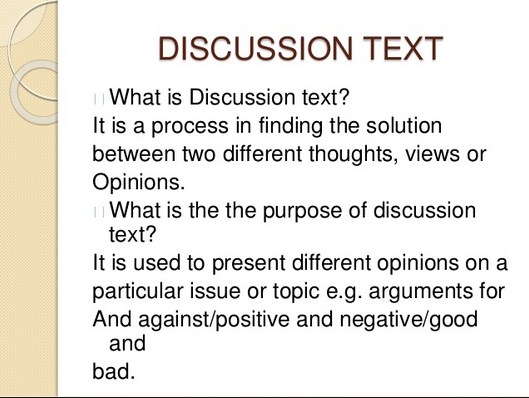 Pengertian Structure, Ciri Discussion Text dan Contohnya - Kata Kata ...