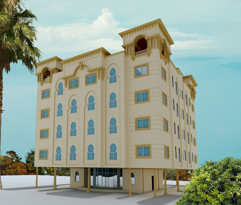 casatreschic interior: Kuwait Residental Flats Arab 3D Front Elevation ...