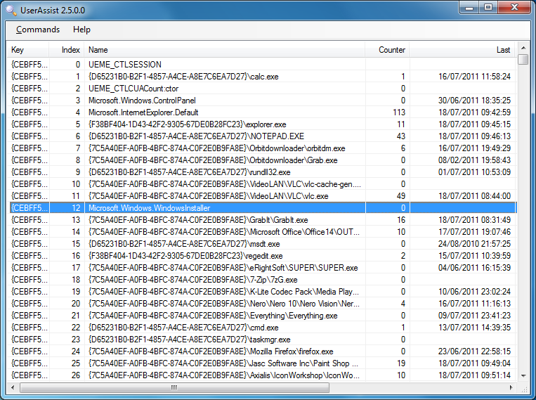 Freeware tools en tricks: Userassist