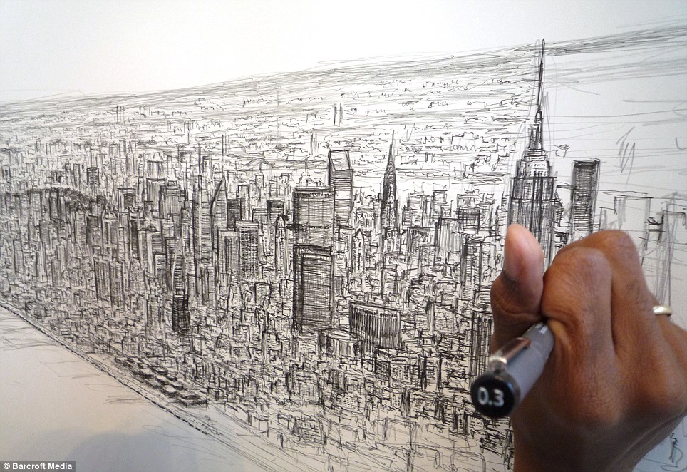 Arsitektur hari ini and future: Autistic artist Stephen Wiltshire draws ...