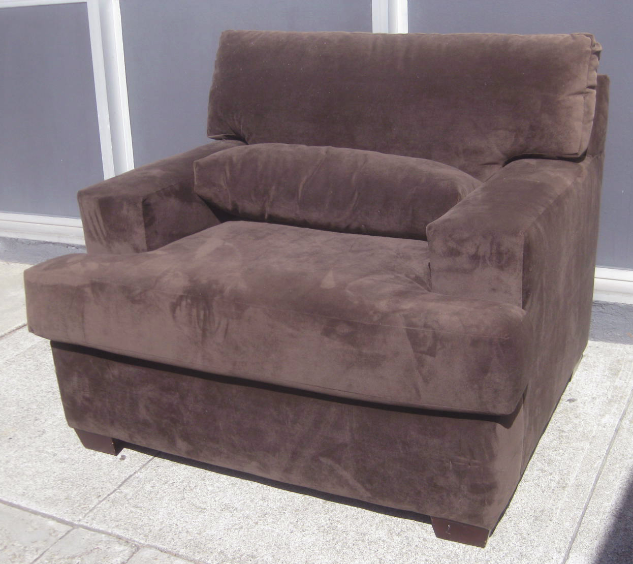 UHURU FURNITURE & COLLECTIBLES: SOLD - Brown Suede Chair - $165