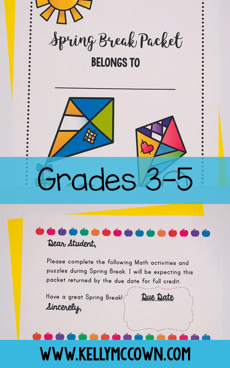 Kelly McCown: Spring Break Packet