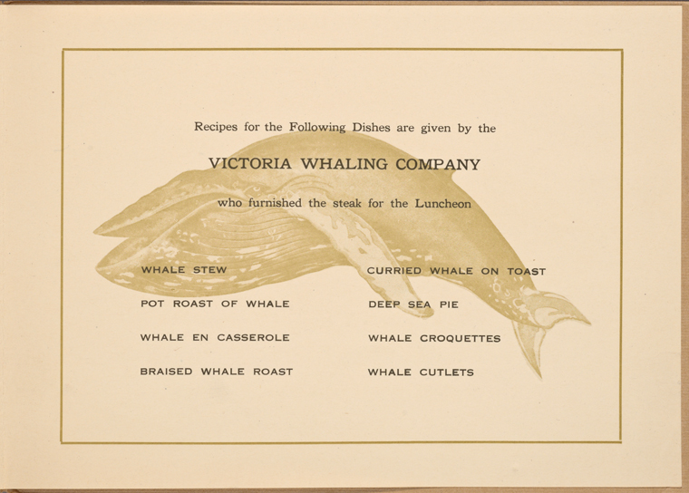 The Menu from the Infamous 1918 “Whale Steak Luncheon” – Slices of Blue Sky