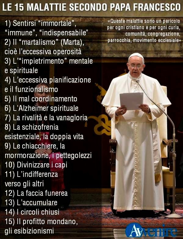 UMANOEDIVINO: Malattie dei cristiani secondo Papa Francesco