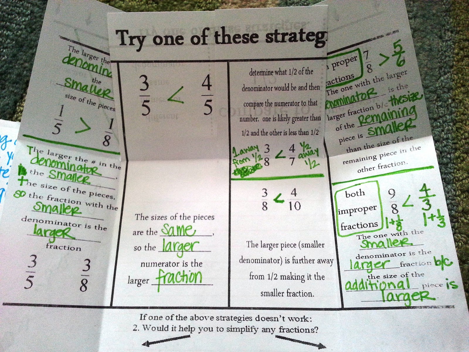 I've got a foldable for that!: comparing fractions
