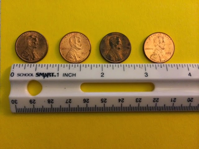 8 is my lucky number: Dividing with fractions, using pennies