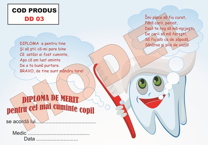 DIPLOME FEL DE FEL : MODELE DE DIPLOME DE MERIT PENTRU COPII LA STOMATOLOG