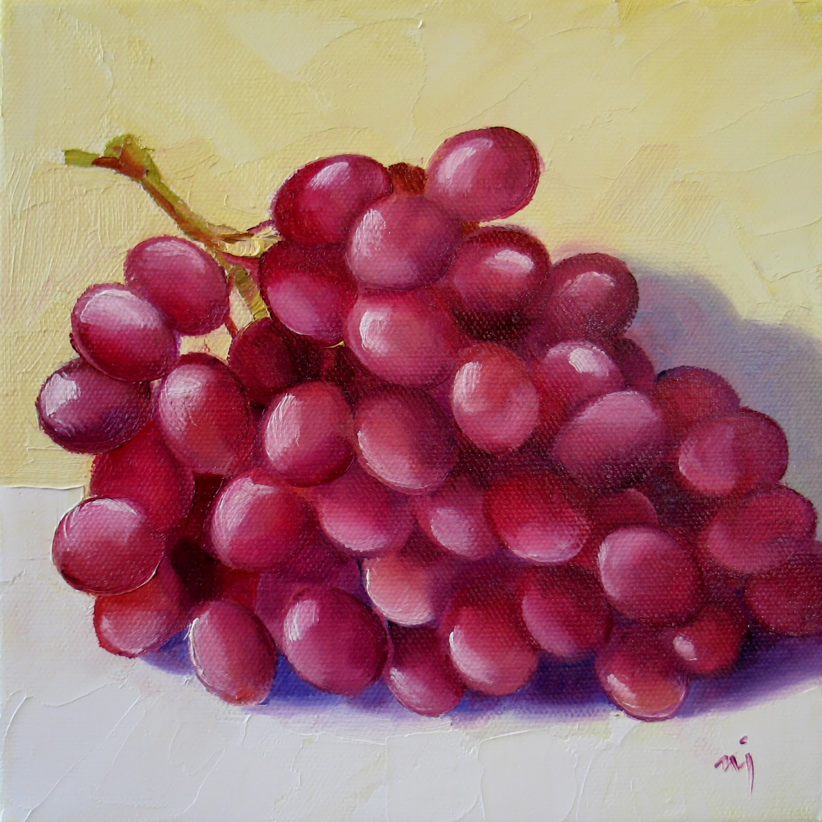 Nel's Everyday Painting: Red Grapes - SOLD