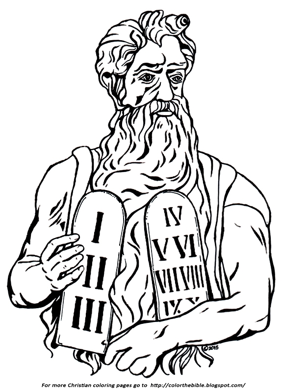 Color Moses and The Ten Commandments | Color The Bible