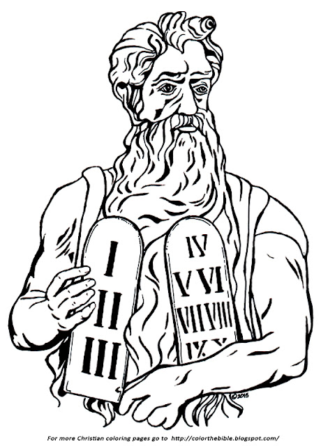 Color Moses and The Ten Commandments | Color The Bible