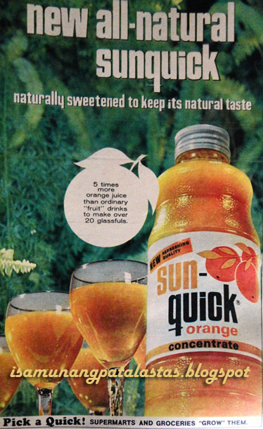 ISA MUNANG PATALASTAS: 219.Over 20 Glasses of SUNQUICK, Print Ads 1970-71