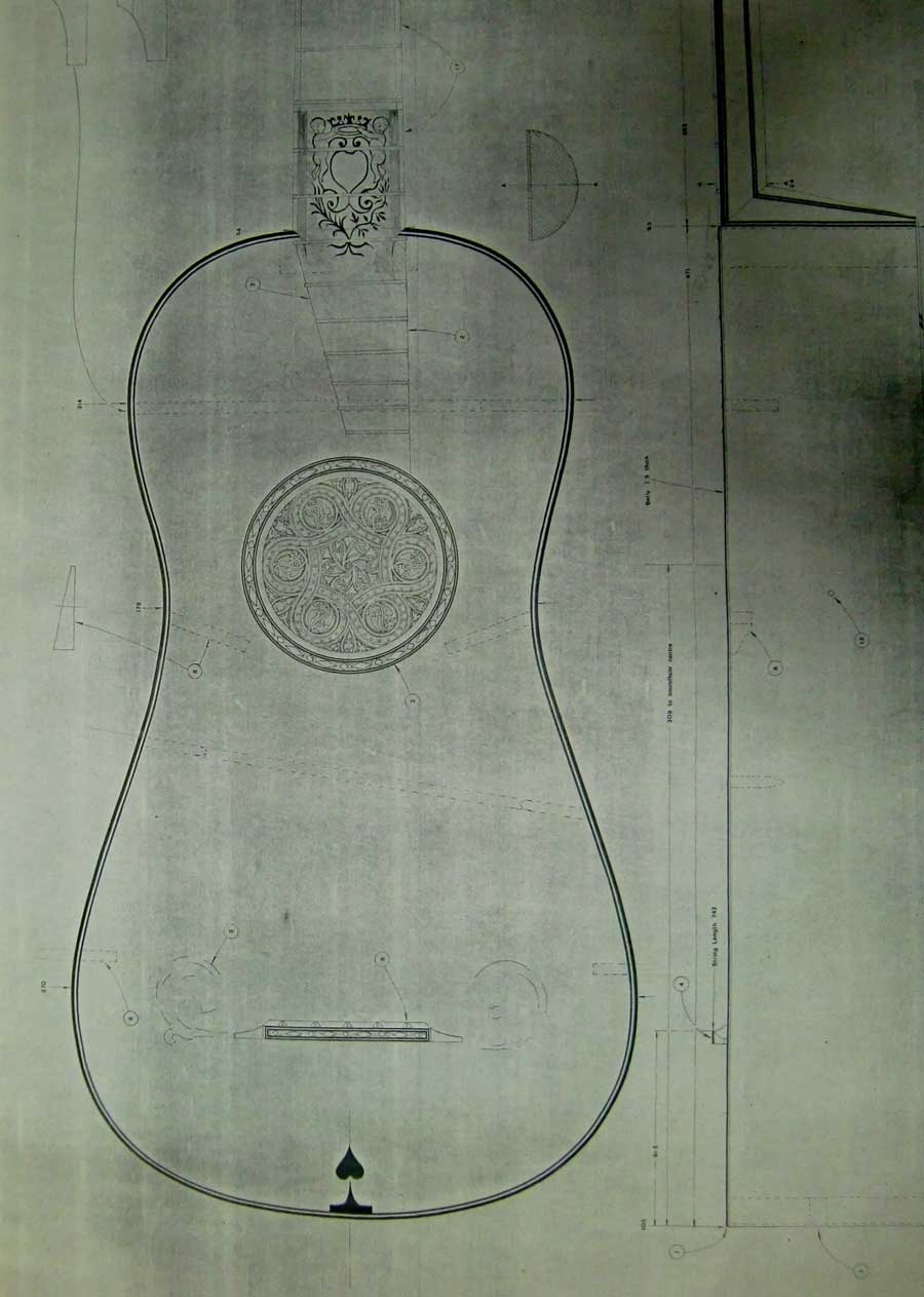 ギター製作家の視点: Antonius Stradivarius 作ギターの図面