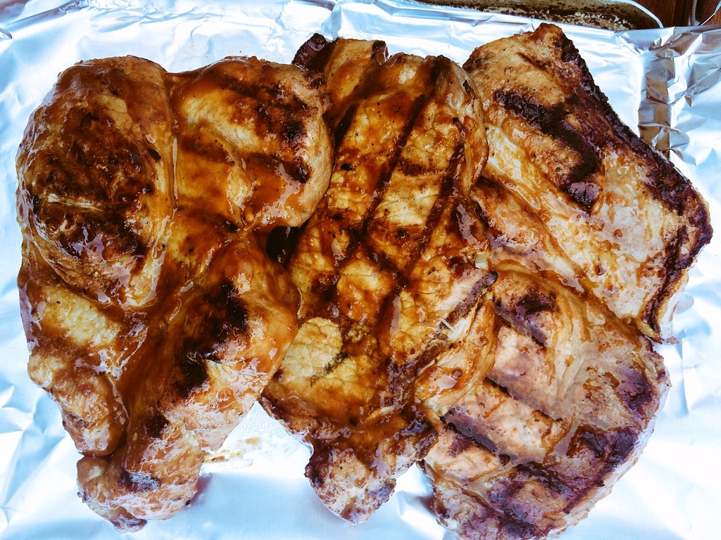 Criggy Bites: BBQ Pork Steaks with BBQ Sauce "mop"