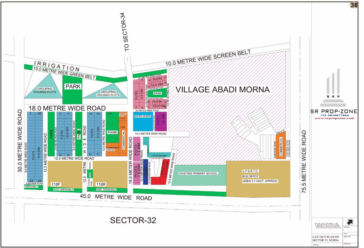 Layout Plan of Noida Sector-35 HD Map