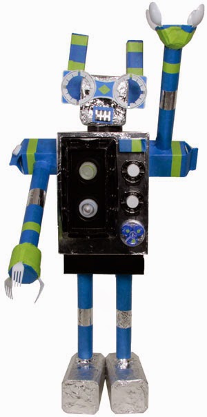 Upcycled Tin Foil Robots | Munchkins and Mayhem