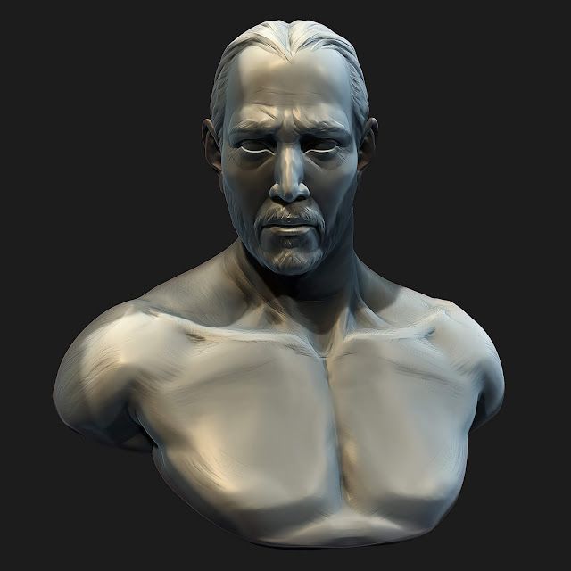 Darya Girina Zbrush Endless Way: Sculpture sketch of Keanu Reeves as ...