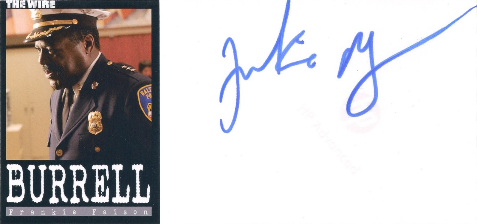 The Wire Autograph Project: FRANKIE FAISON (Ervin Burrell)
