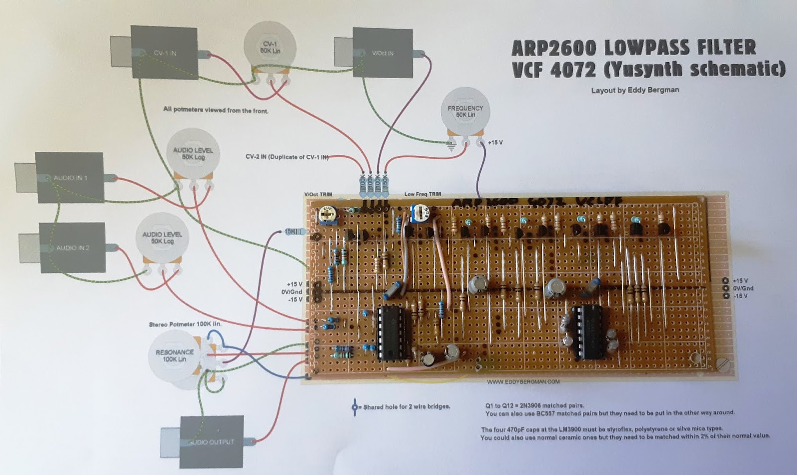 MATRIXSYNTH: DIY ARP 4072 Lowpass Filter (ARP 2600)
