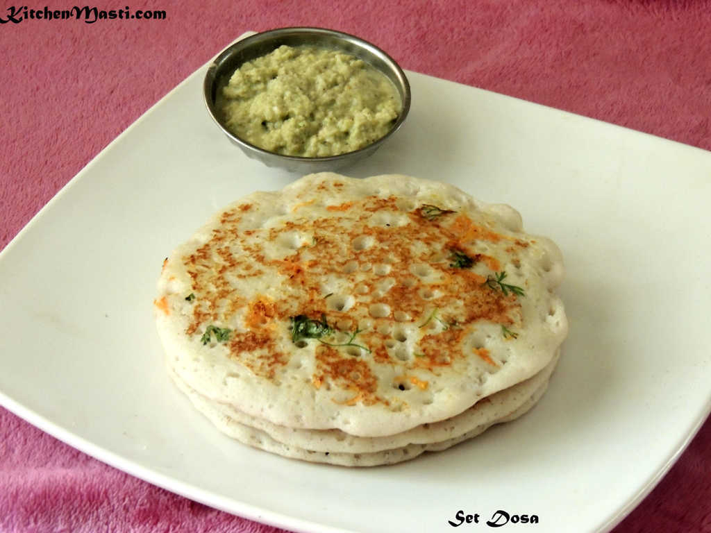 Set Dosa Recipe ( Soft Sponge Dosa ) | Vegetarian Recipes