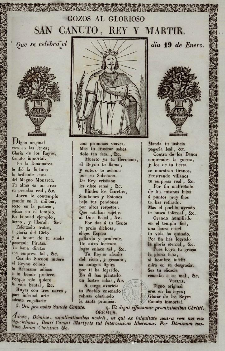 Gojos de Valencia (Gogistes Valencians): GOZOS AL GLORIOSO SAN CANUTO ...