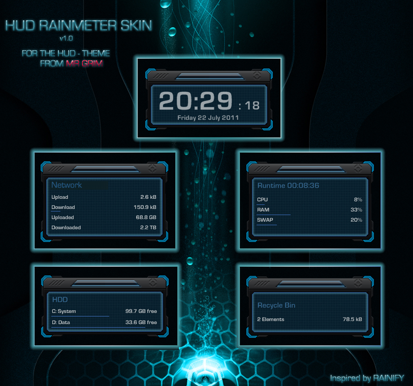 Overwatch rainmeter skin - saydenis
