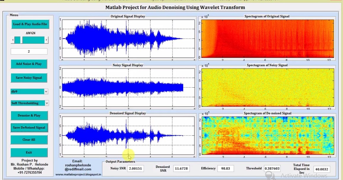 Audio Noise Reduction Using Wavelet Transform Matlab Project With Source Code ~ Engineering Projects
