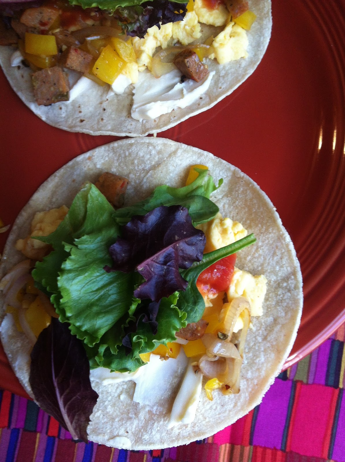 EAT ME: Sausage & Yellow Pepper Breakfast Tacos