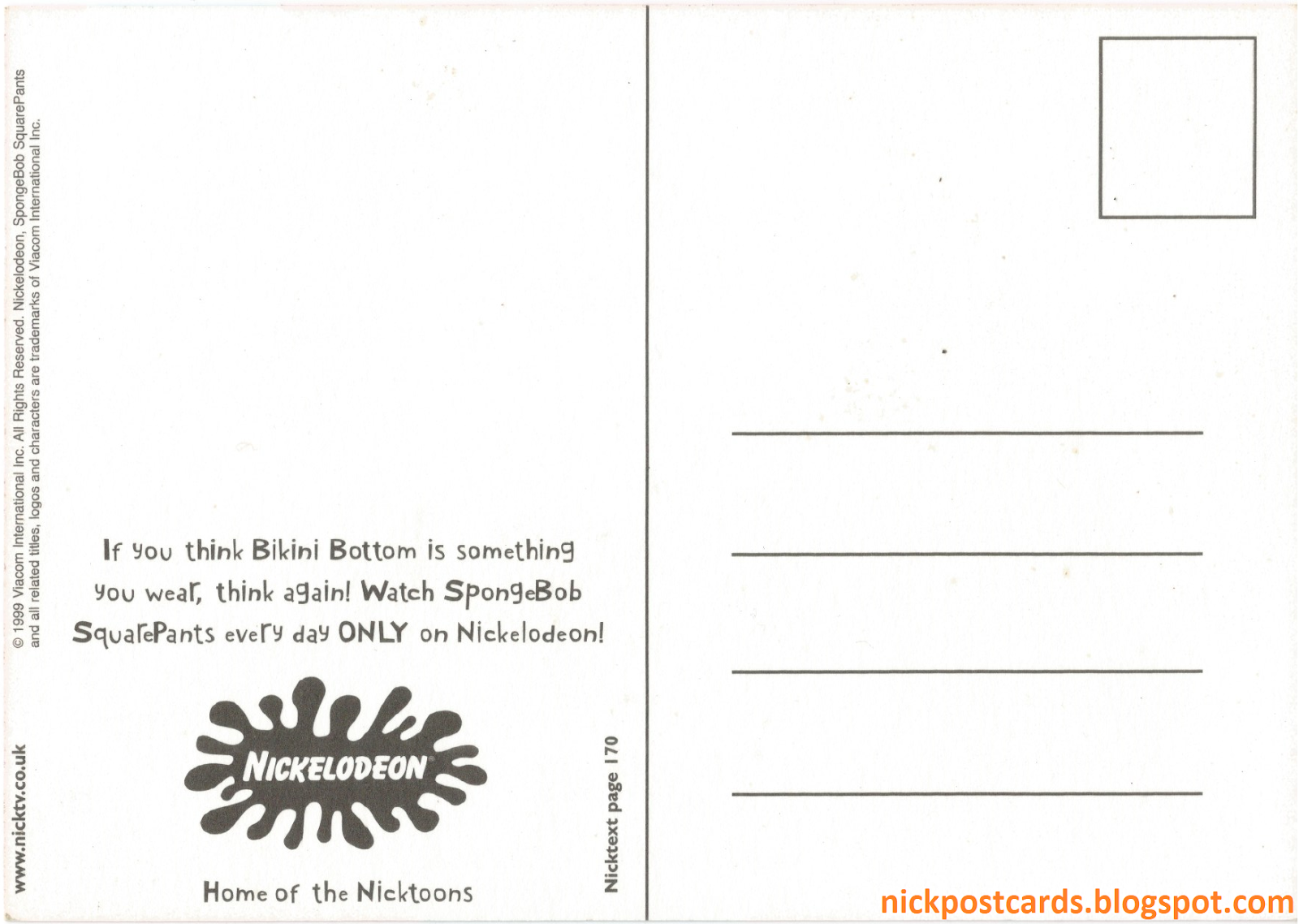 Postcards From Planet Nickelodeon: SpongeBob SquarePants | 2000 | #2 ...