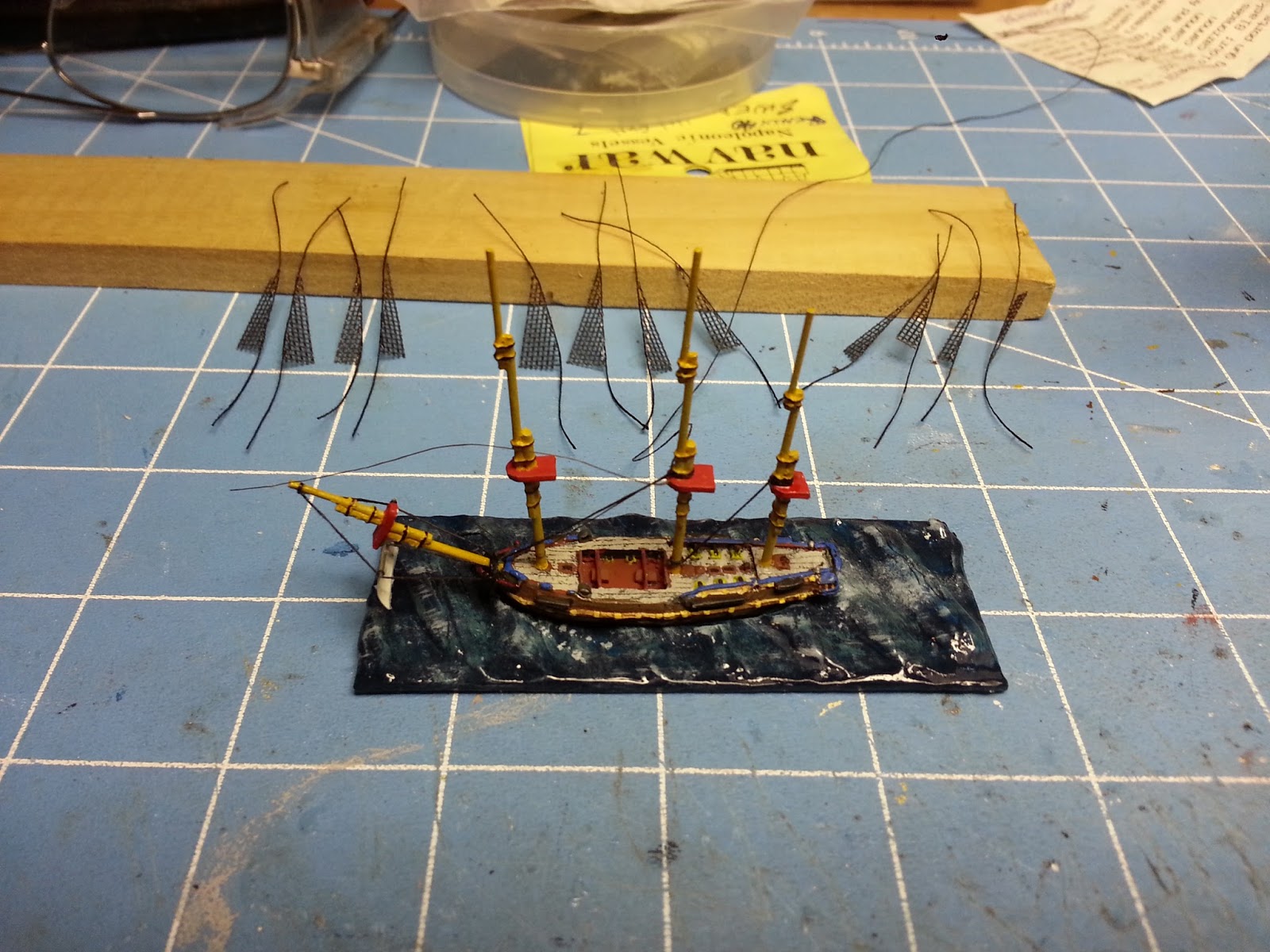 A Miniatures Hobby Room: Making Ratlines/Shrouds for 1/1200 Ships
