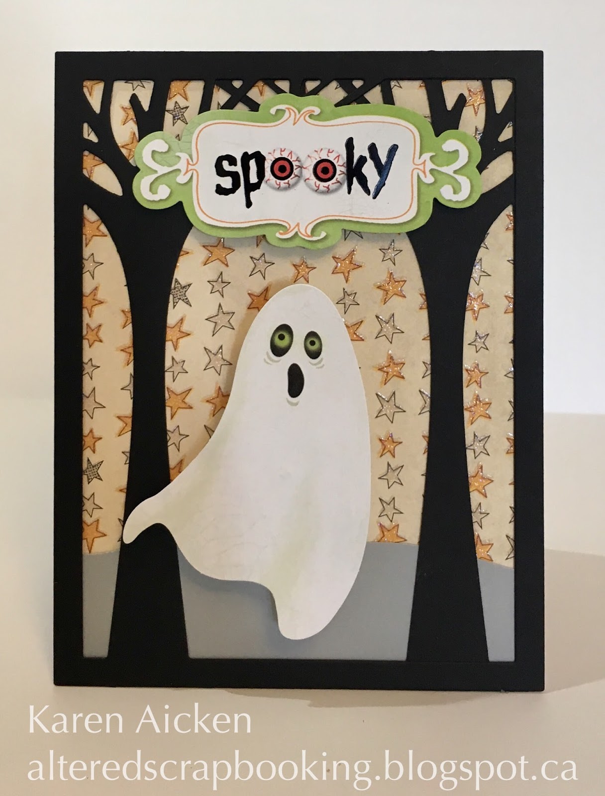 Painted Mountain Cards: Wobbly Ghost Halloween Card
