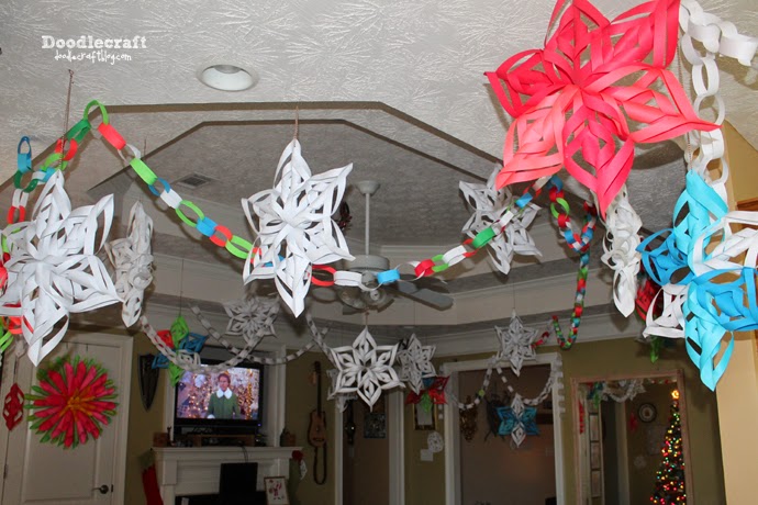 Classics Paper Chain Snowflakes Installation