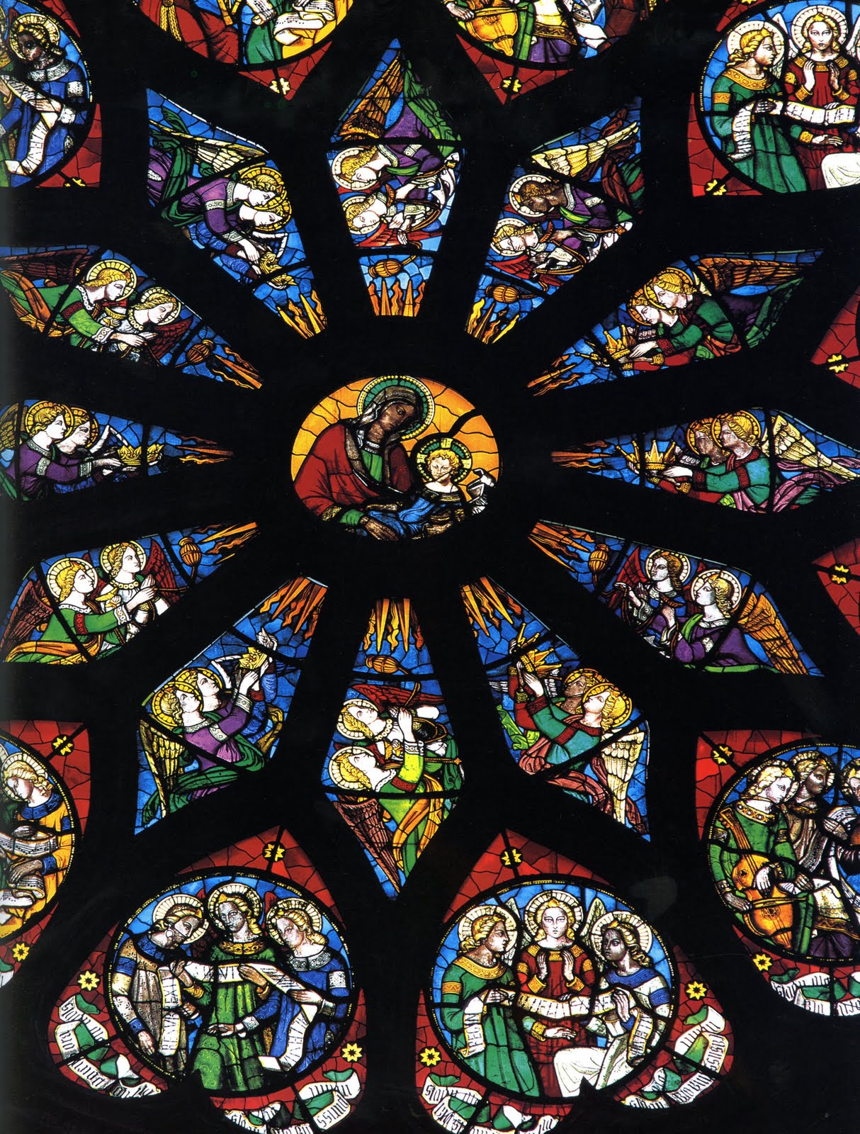 frieze tile: Rose Windows painted images