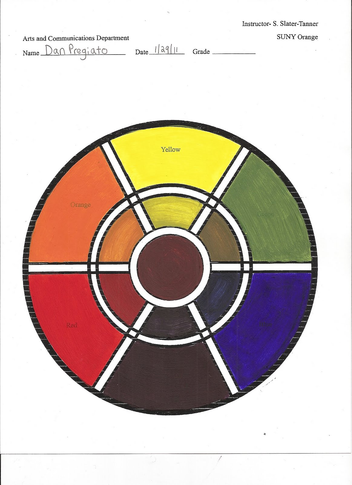 Daniel Pregiato's Portfolio: Color Wheel in Paint/Neutralization ( 1 )