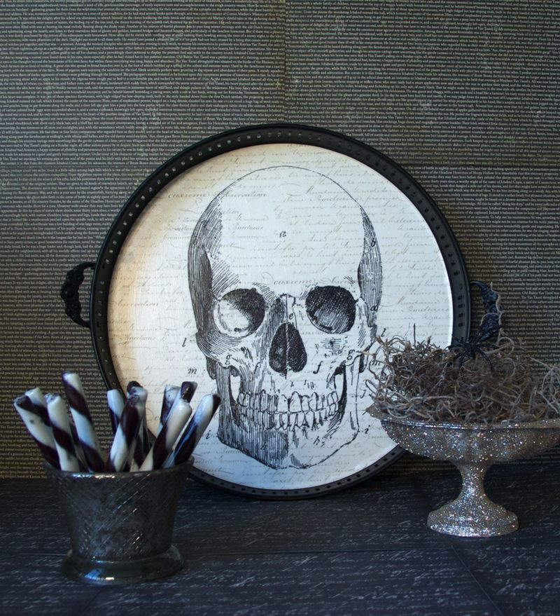 the queen of halloween: MAKE A SKULL SERVING TRAY