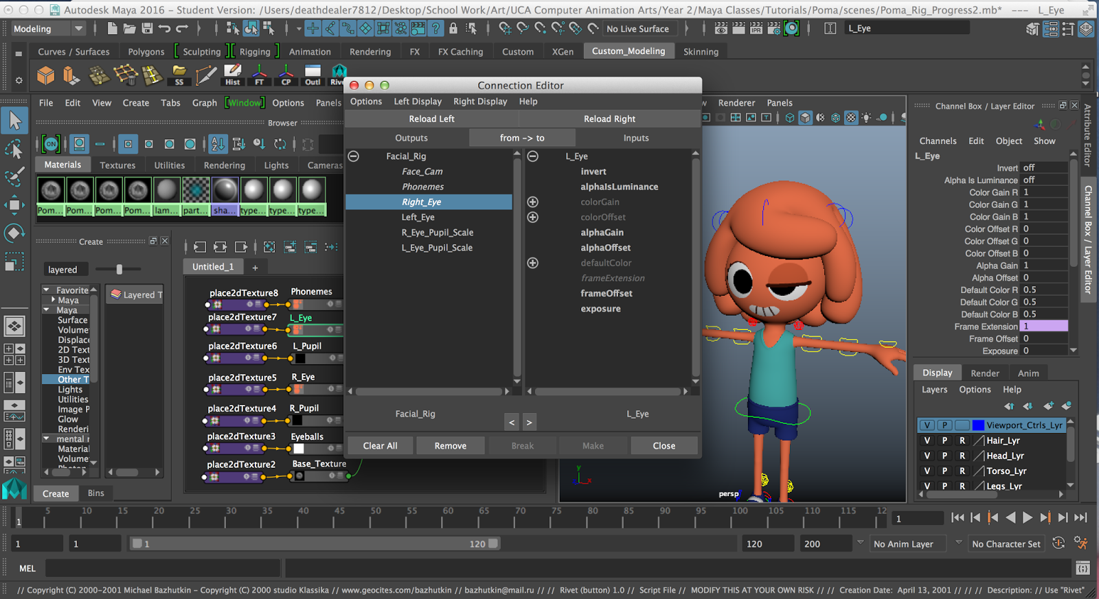 Deanna Crisbacher : Maya Stylisation: 2D Facial Rigging (Part 2)