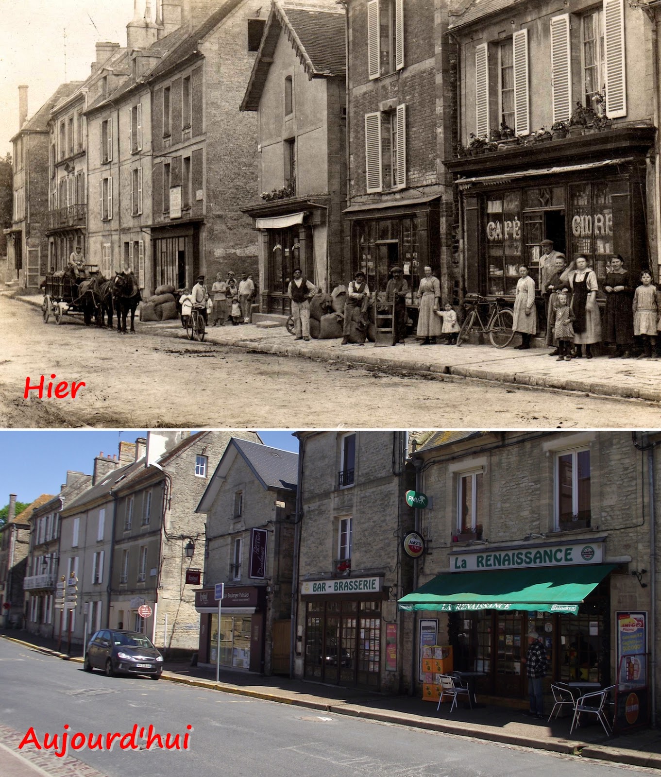 Creully - Les commerces de la rue de Bayeux